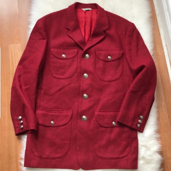 Versace | Jackets & Coats | Red Vintage Gianni Versace Blazer Jacket ...